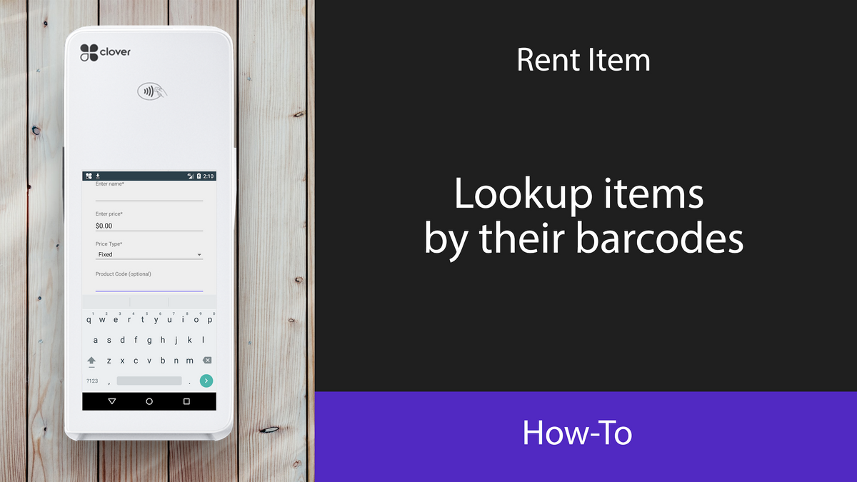 Rent Item: Look up items by their barcodes – PayPlaxe