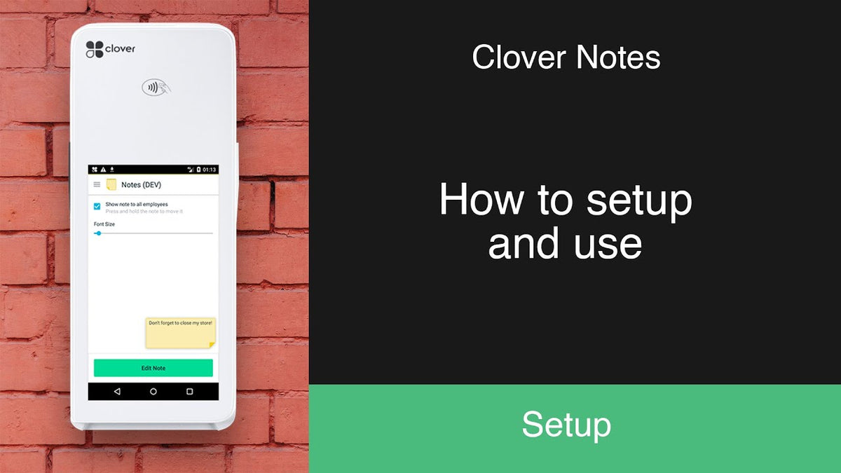 Clover POS: How to setup notes? – PayPlaxe