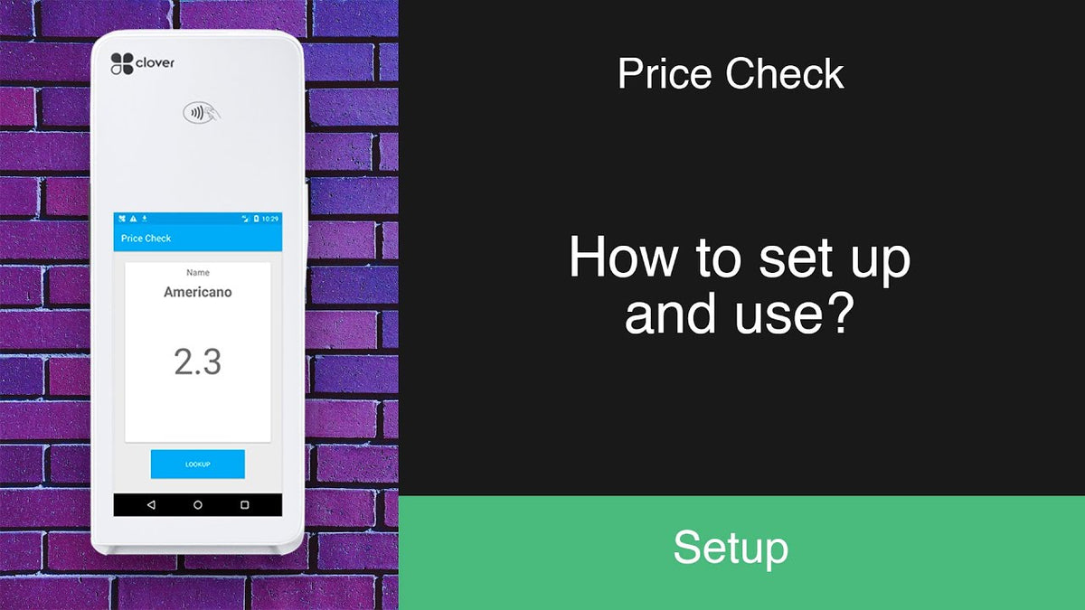 Price Lookup for Clover Mini (demo) – PayPlaxe